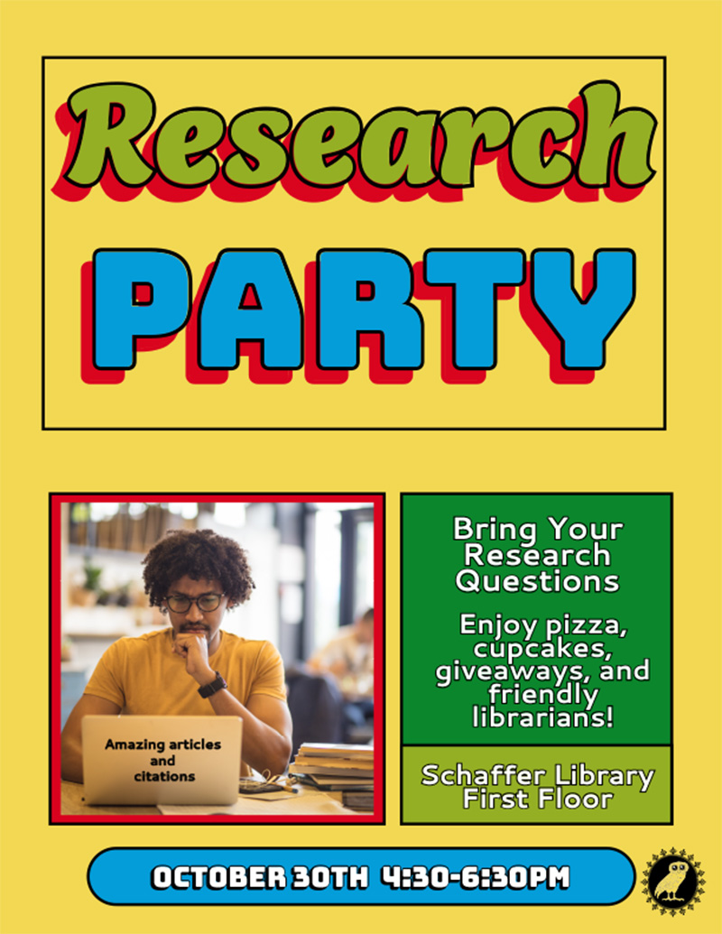 Research Party on October 30th | Schaffer Library | Union College