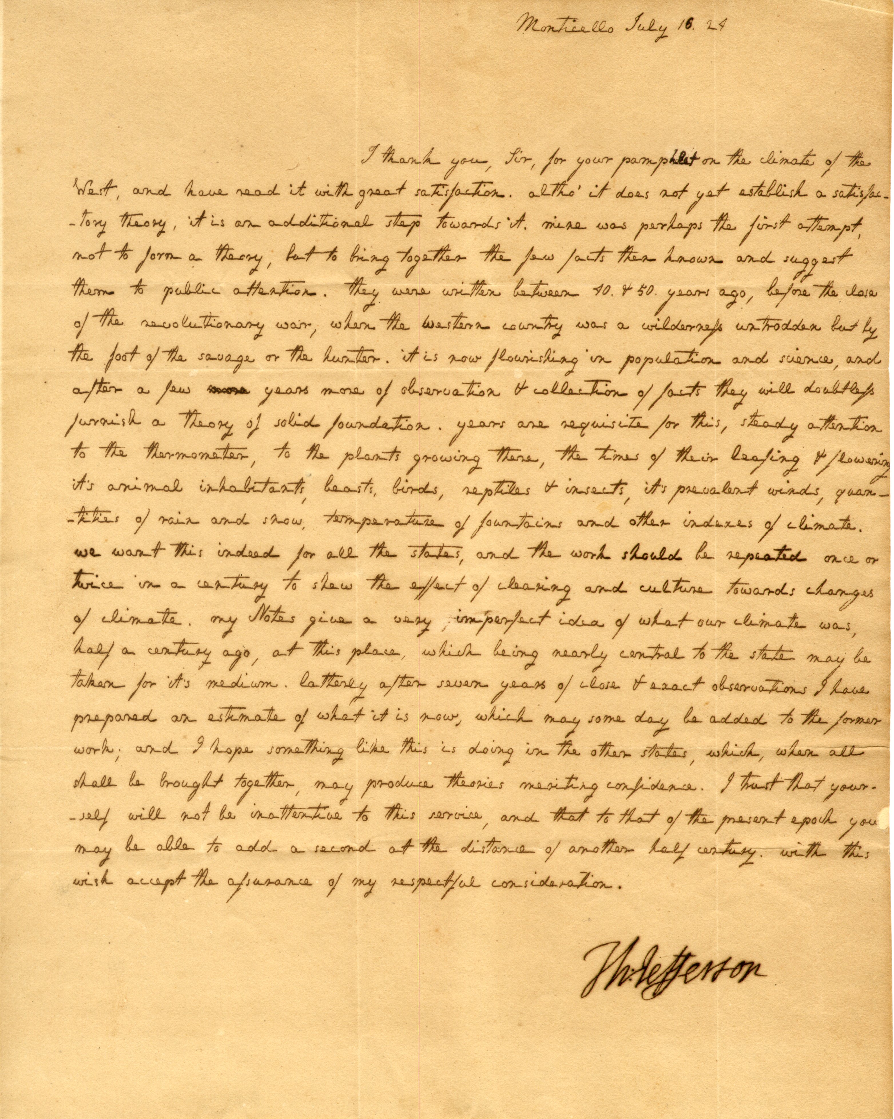 Presidential prose: Letter from Thomas Jefferson, others part of Union ...